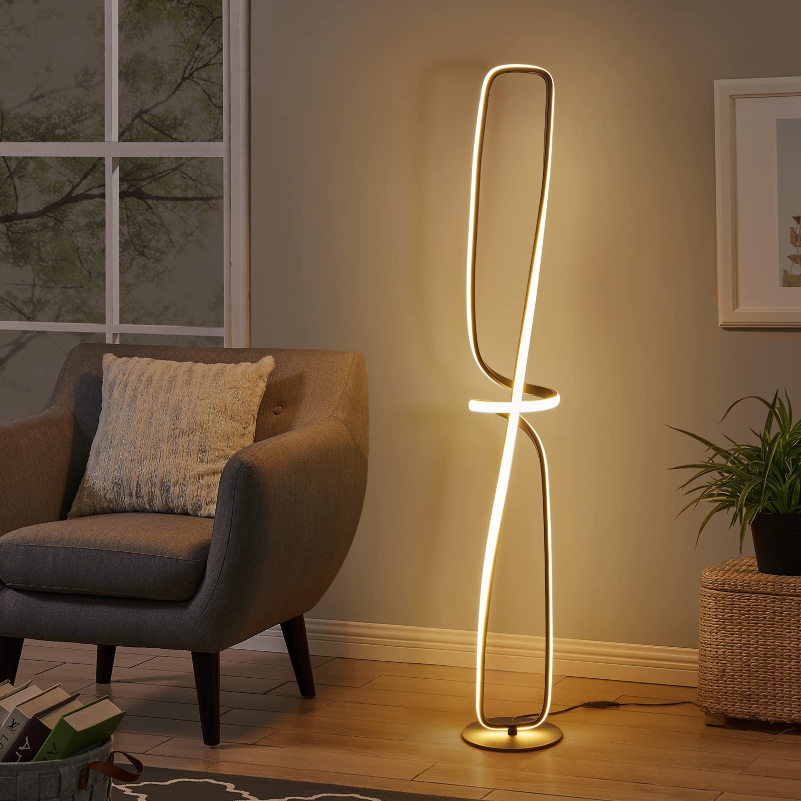 POWROL Floor Lamp for Living Room - Modern LED Lamp Remote Adjustable 3 ...