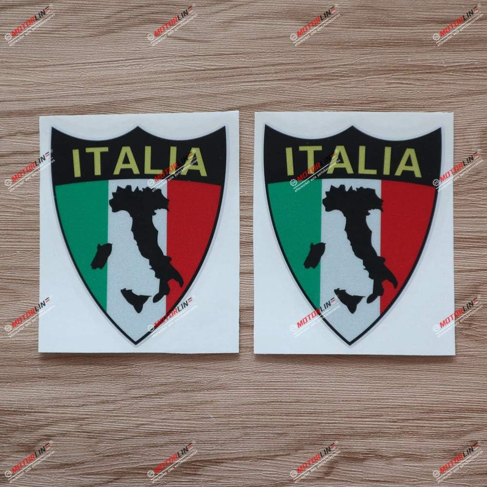 Amazon.com - (2) 4'' Reflective Italian Map Flag Outline Italy Decal ...
