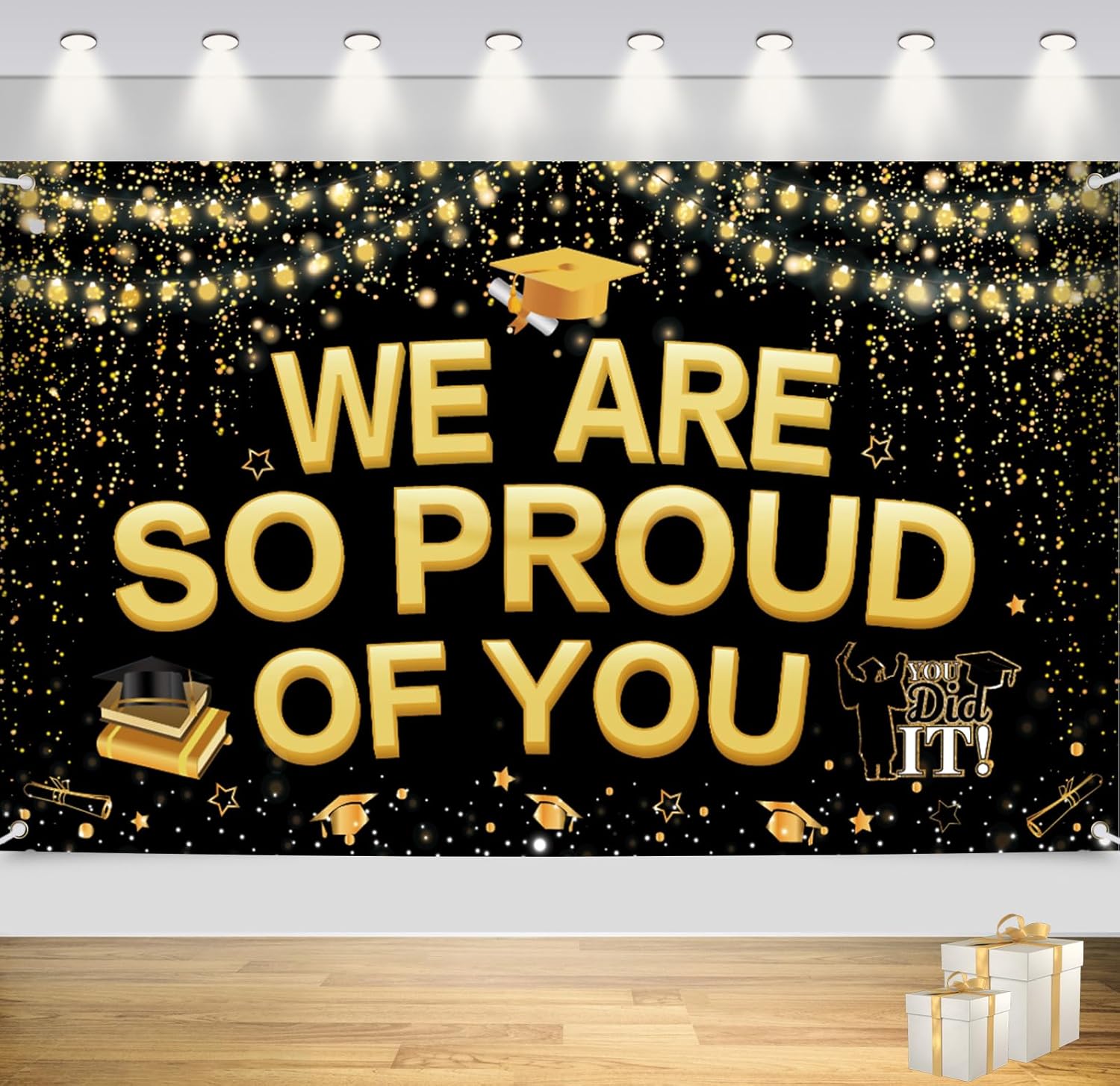 Large Graduation Banner Backdrop, We Are So Proud Of You Banner 2024 ...