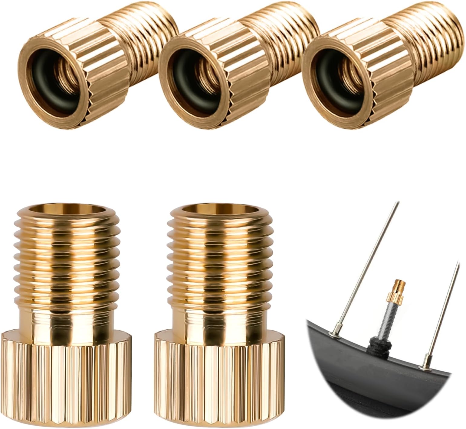 Amazon.com: 2pcs Presta to Schrader Brass Bike Bicycle Valve Adaptor ...