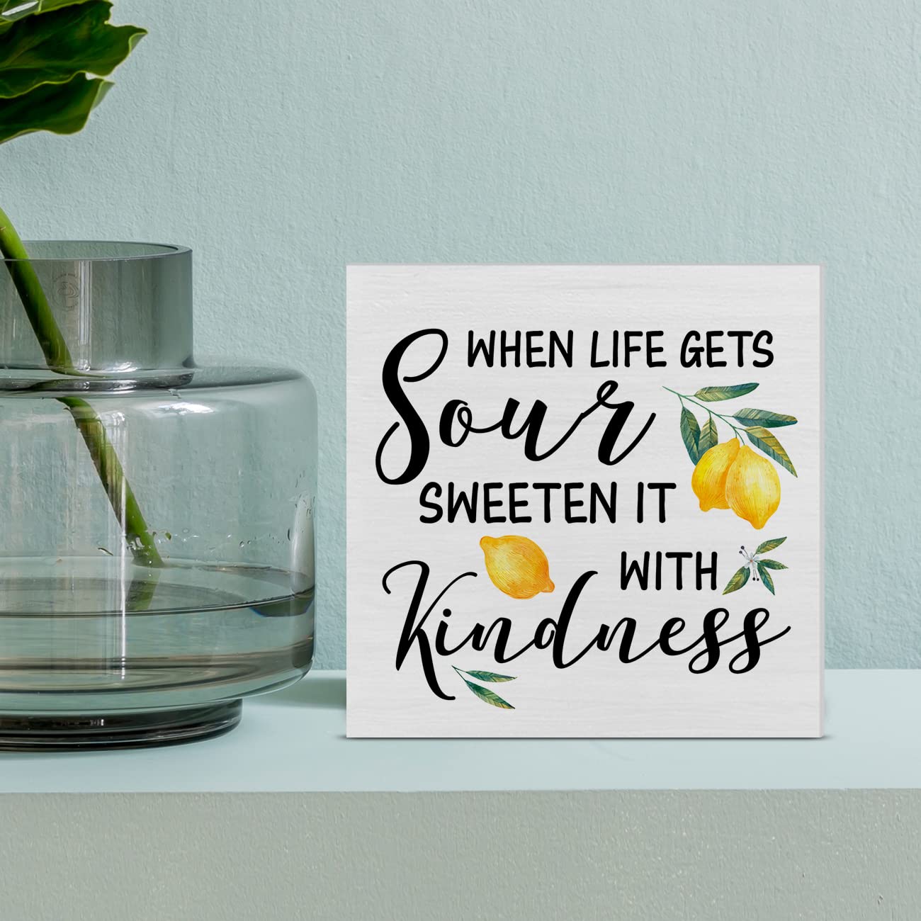 Snapklik.com : Lemon Wooden Box Sign When Life Gets Sour Sweeten Lemons ...