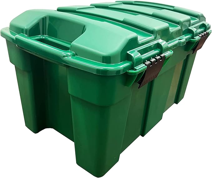 Pluto Packaging 40 Litre Large Capcity Indoor Outdoor Green Garden Storage Box Strong Trunk For ...