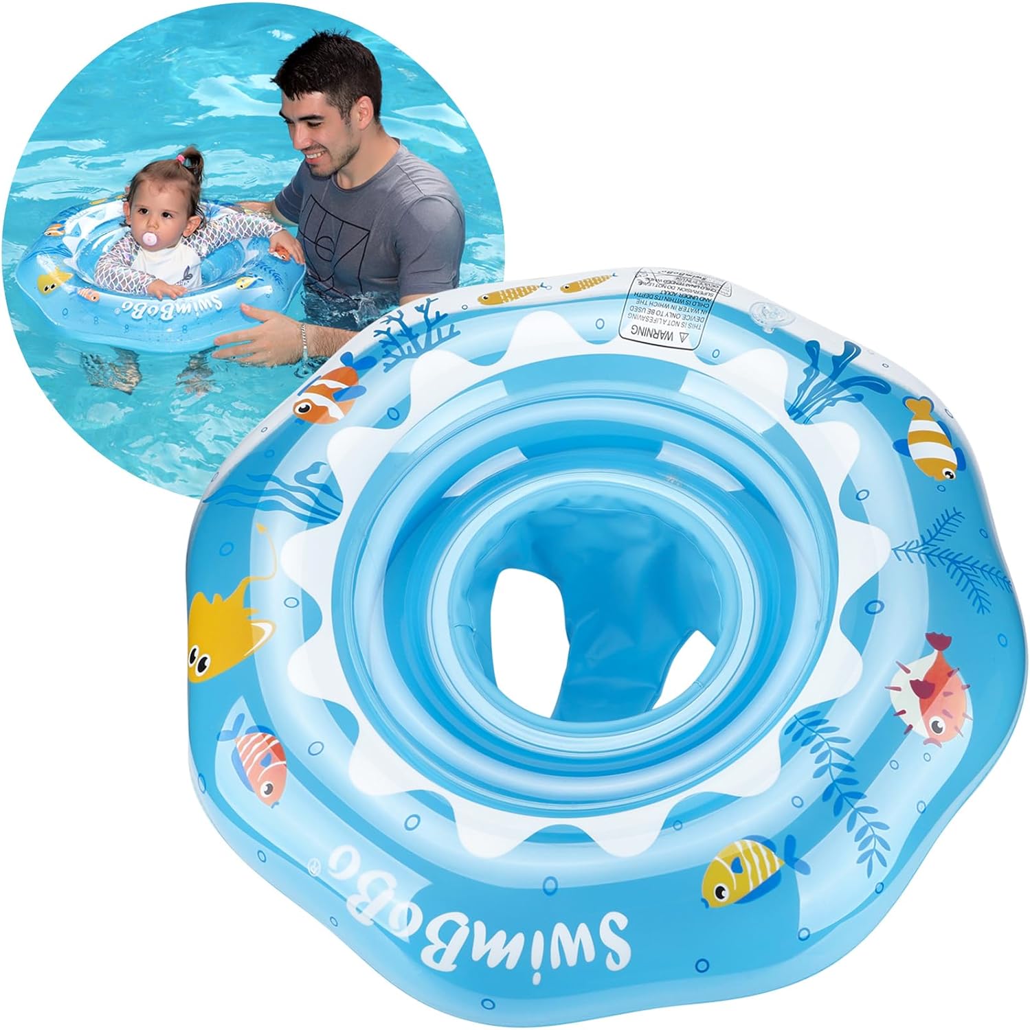 Swimbobo Inflatable Baby Swimming Float with Safe Seat for Age 6-36 ...