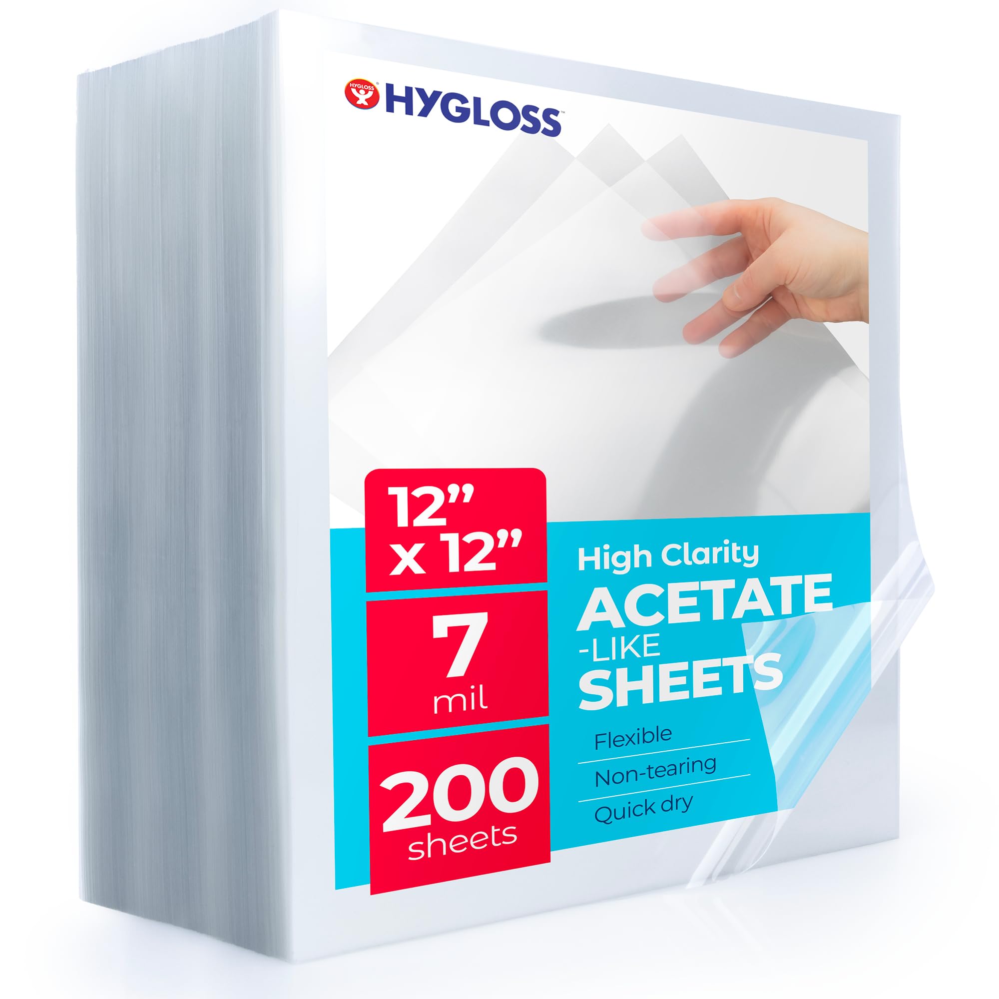 Snapklik.com : Hygloss 12" X 12" Acetate Paper - 7 Mil Clear Acetate ...