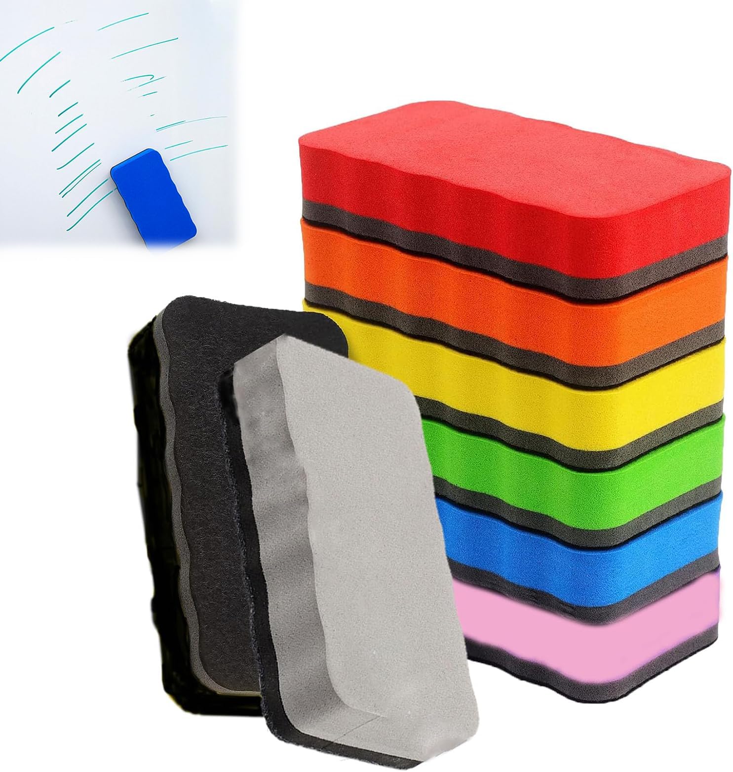 8 PCS Whiteboard Eraser, Whiteboard Rubber, White Board Eraser with ...