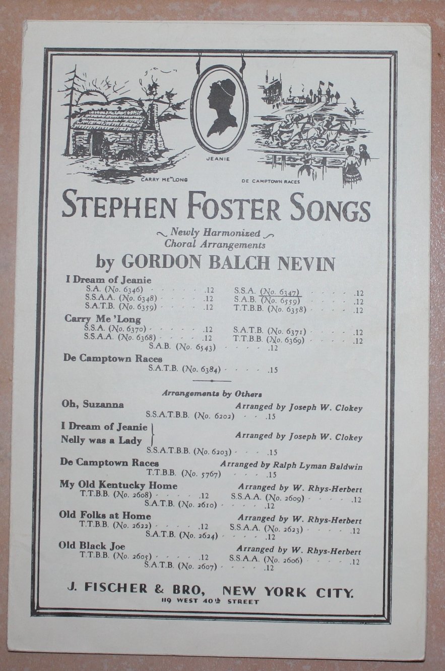 I dream of Jeanie ... [Song.] Concert version by Gordon B. Nevin ...