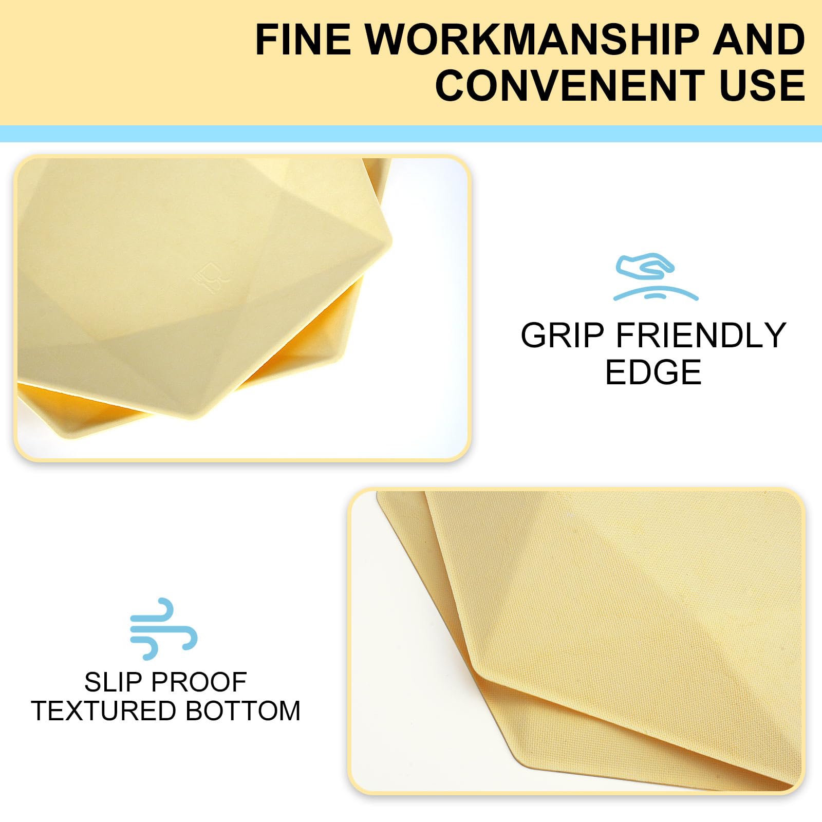 Snapklik.com : 30 Pcs Disposable Paper Plates, 8 Inch Hexagonal Yellow ...