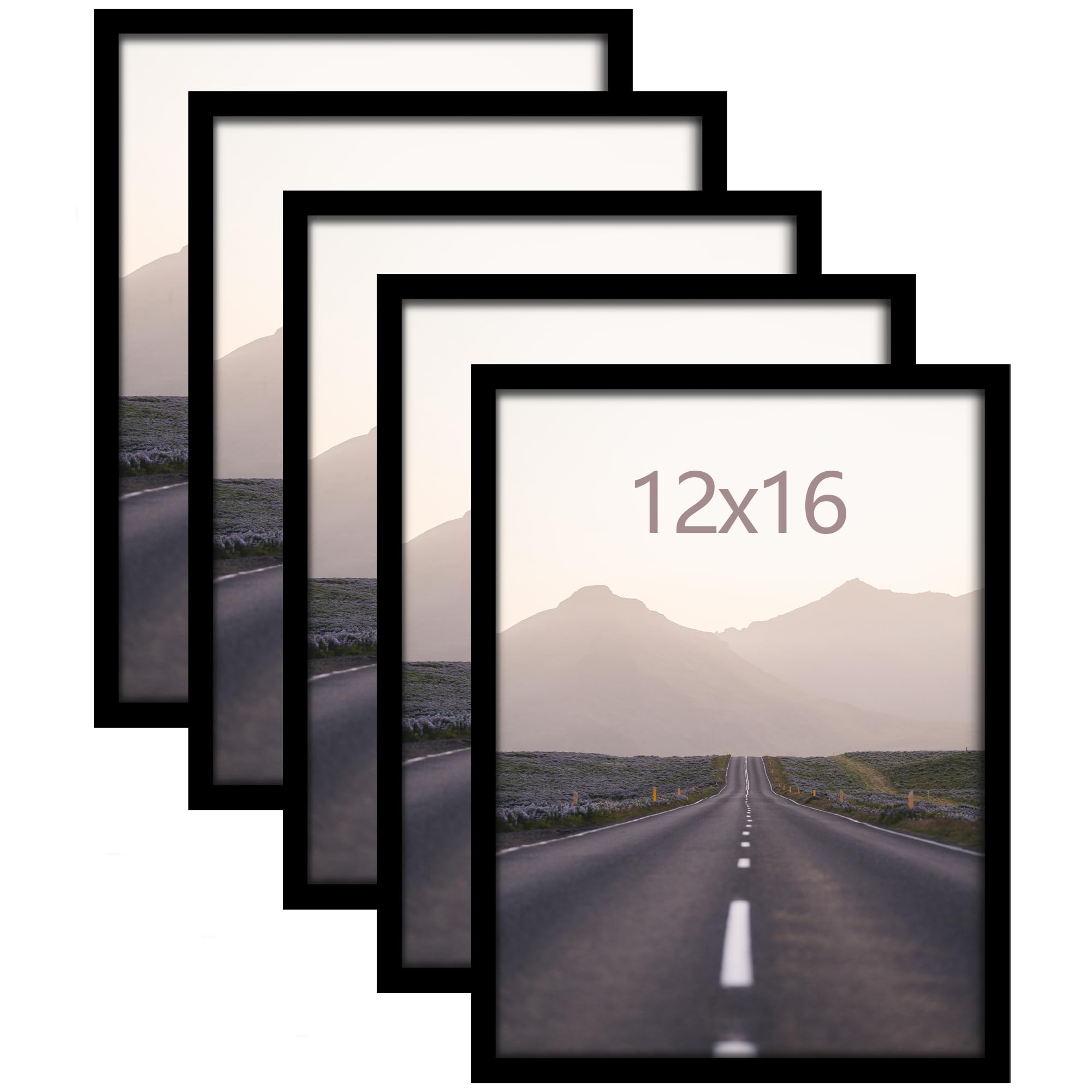 Amazon.com - Fisnish 12x16 Picture Frame 5 Pack, Classic Black Poster ...