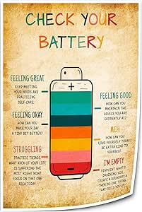 Amazon.com: Yelowcaq Feelings Chart Wall Art Prints Check Your Battery ...