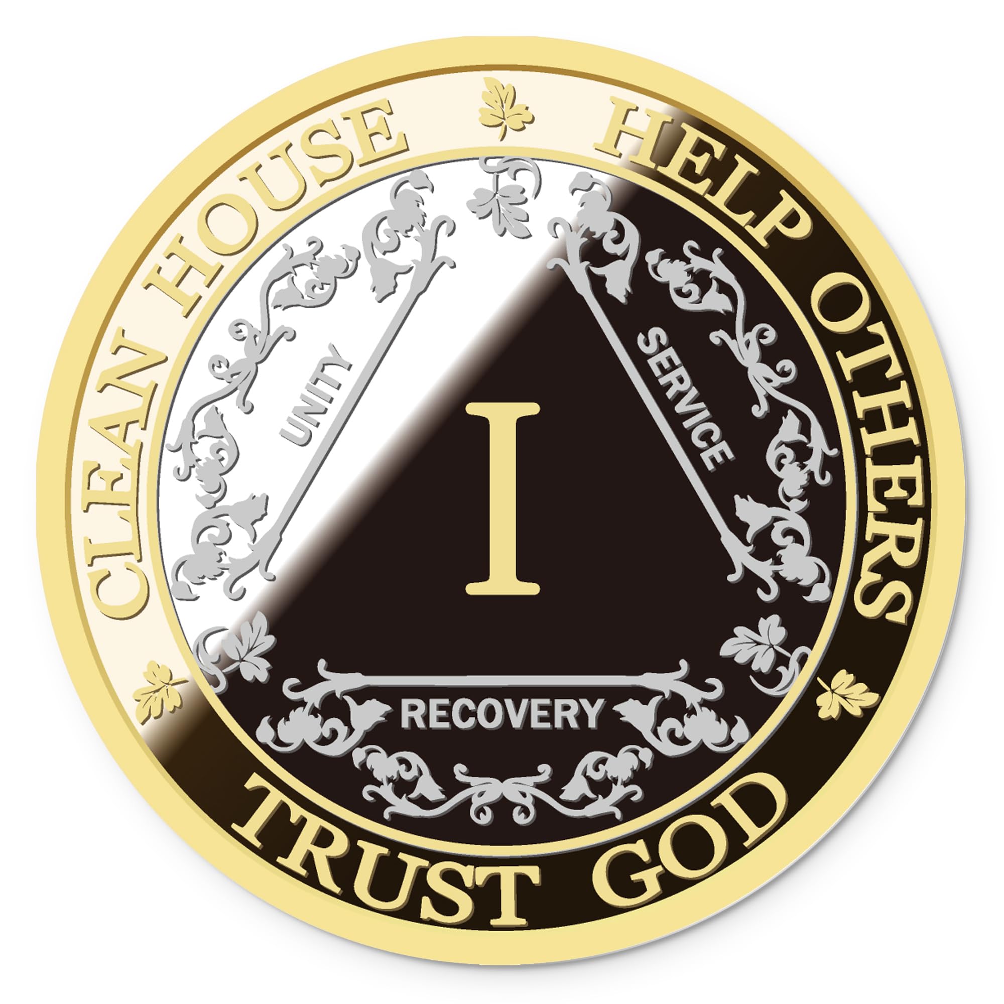 Amazon.com: Silver & Gold 1-10 Years Alcoholics Anonymous Medallion AA ...