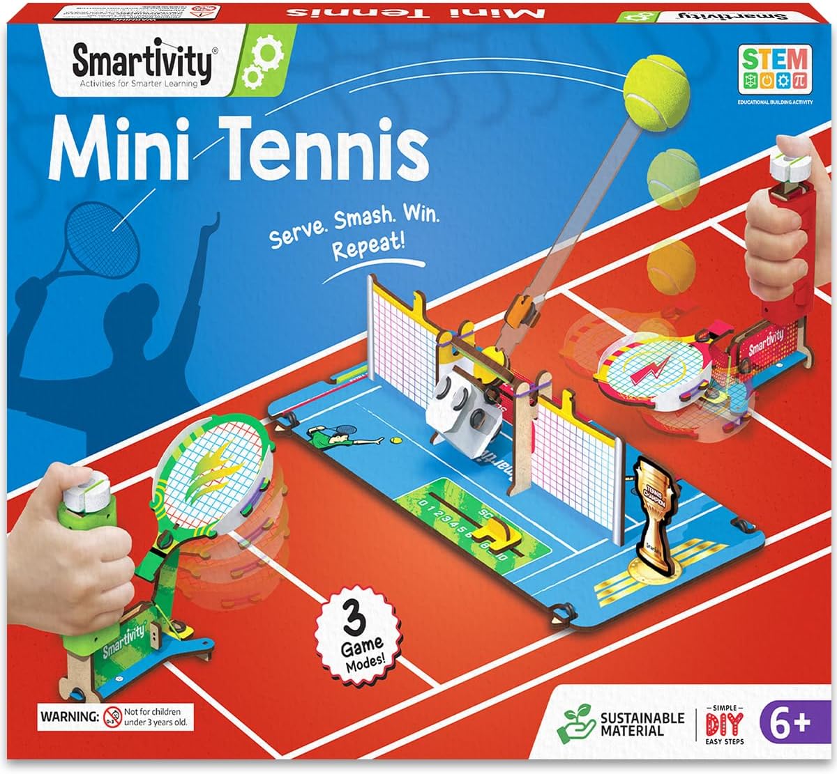 Smartivity Tabletop Tennis Game Kit for Kids 6 to 12, 2-Player STEM Toy ...