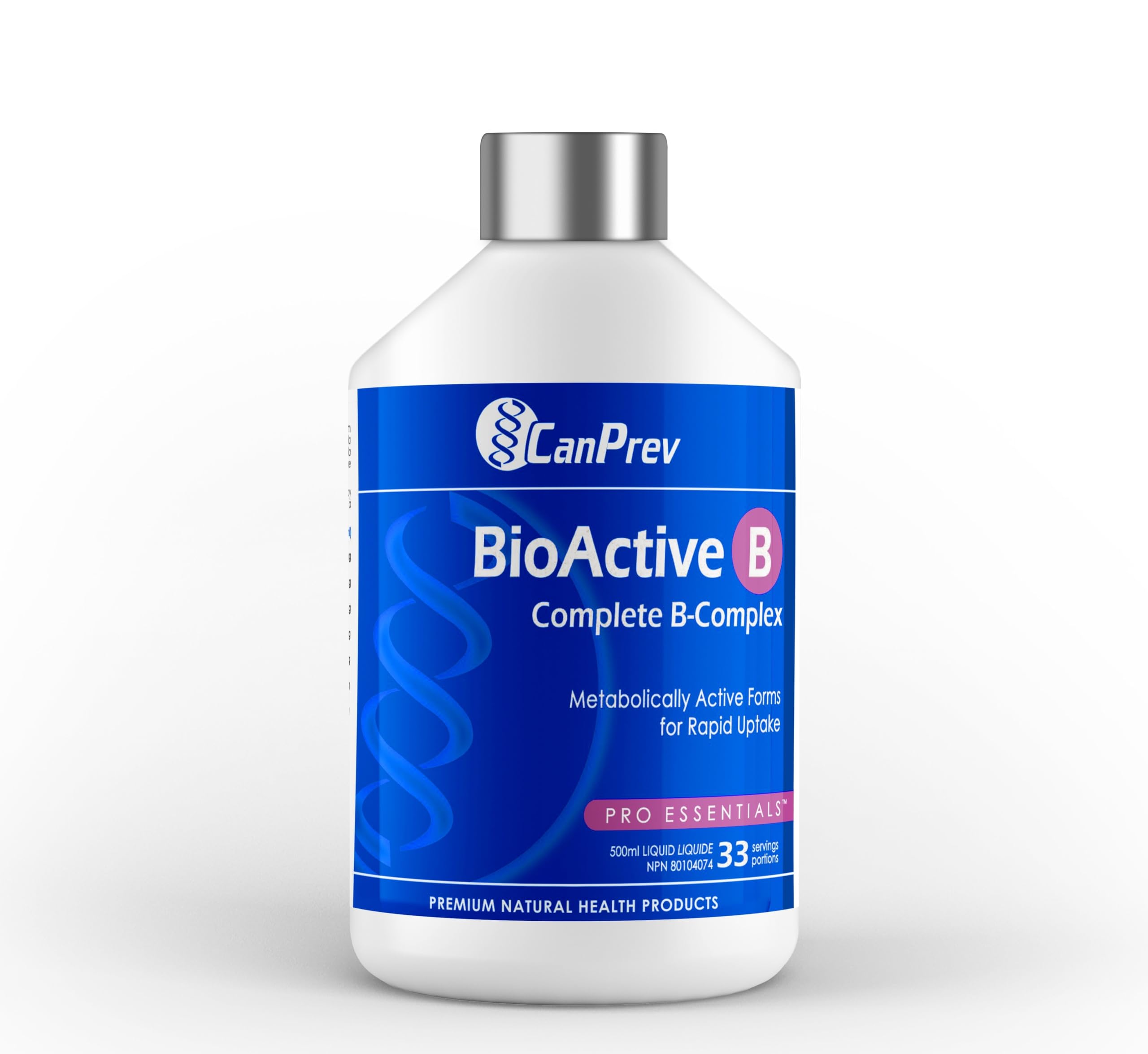 CanPrev BioActive B Complex 500ml 33-Servings - Blueberry Flavor - Liquid B Vitamins with B1, B2 ...