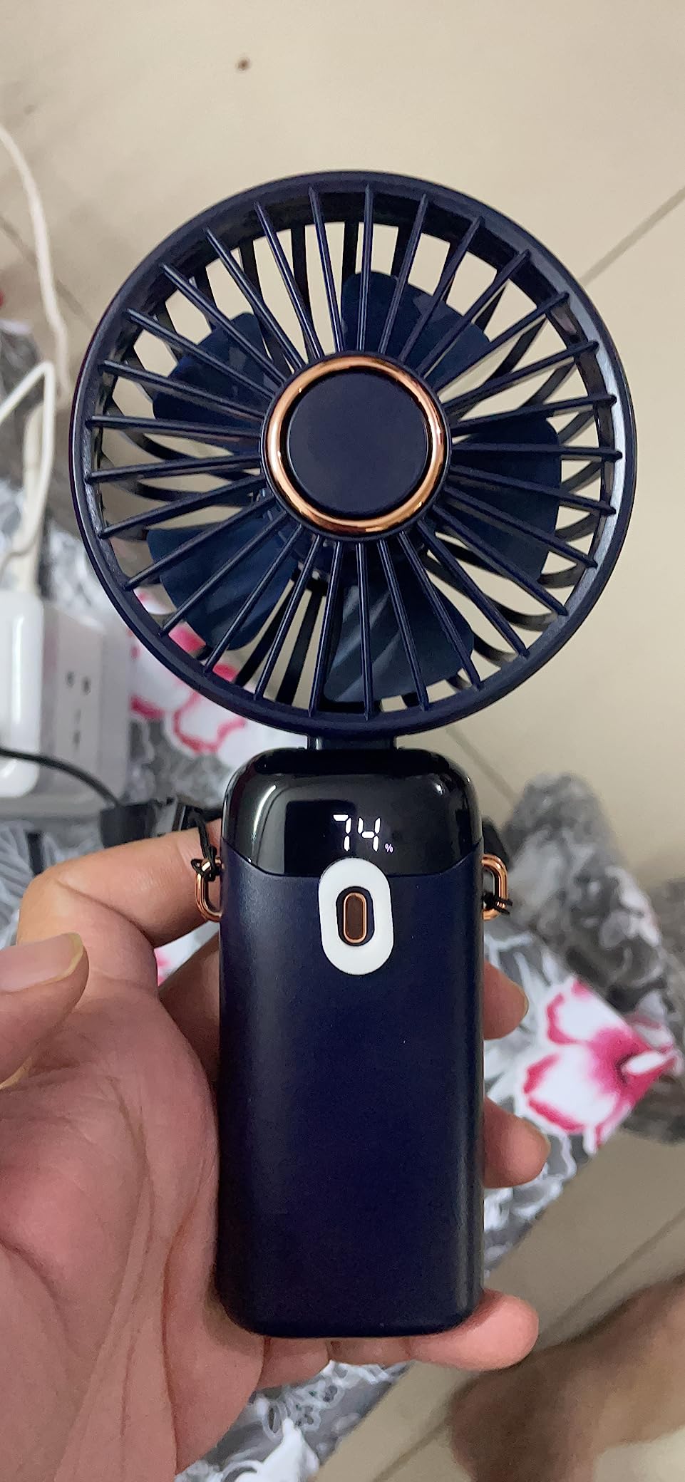 HASTHIP® Hand Fan, Foldable 90° Mini Small Personal Fan, 3000mAh USB ...