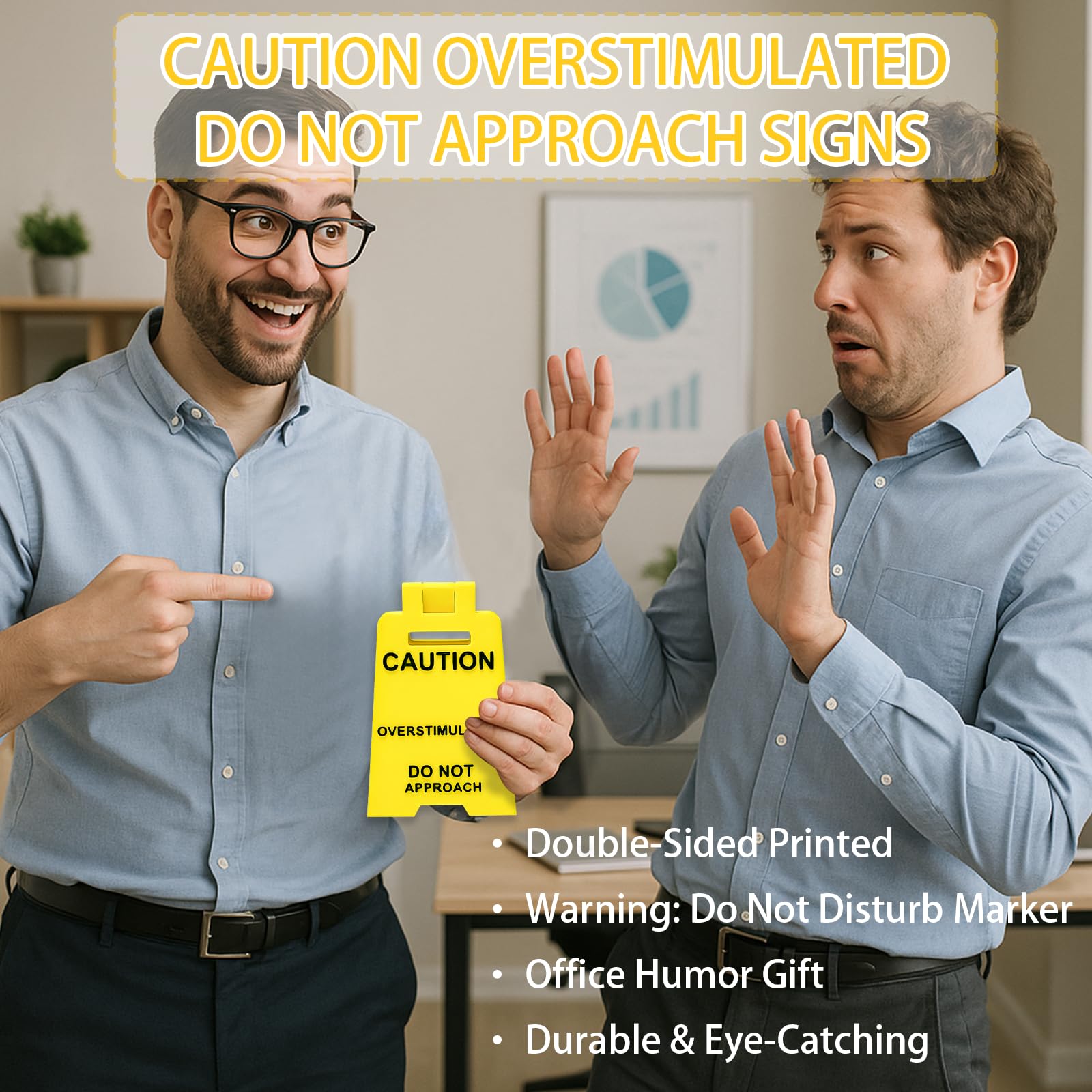 Snapklik.com : 2 Pcs Caution Overstimulated Desk Sign, Mini Funny ...