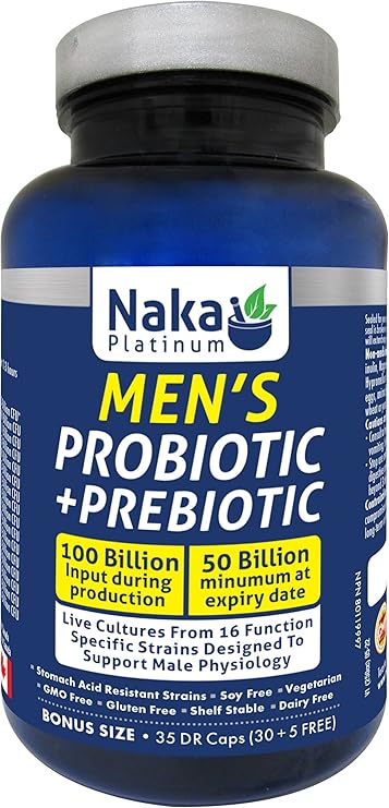 Naka Platinum Men's Probiotic + Prebiotic, 100 Billion input during ...