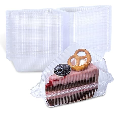 Amazon.com: 200 Pcs Clear Cake Slice Container with Lids Single 5 ...