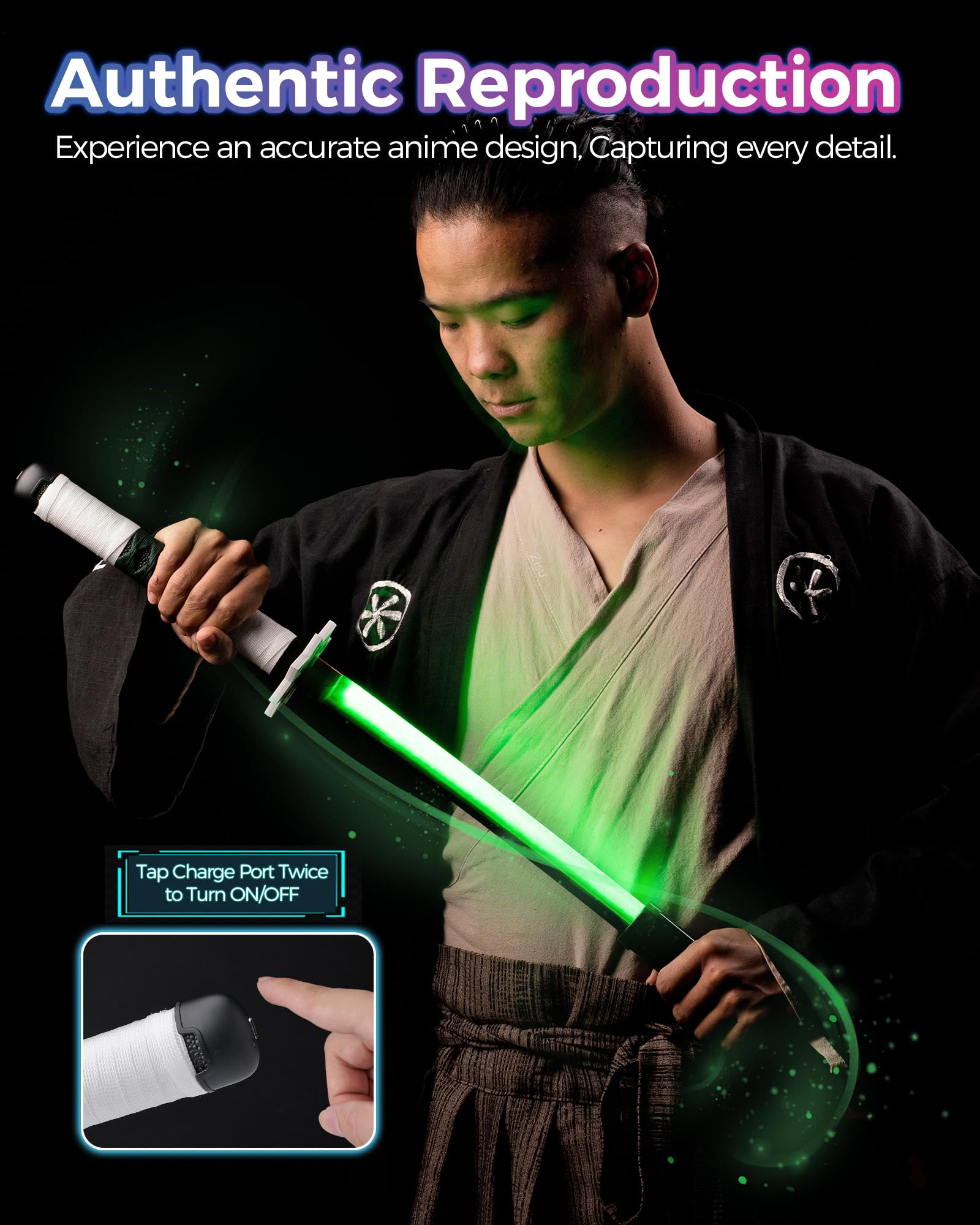 Snapklik.com : Zisu Light Up Sanemi Sword - 40-Inch Sword