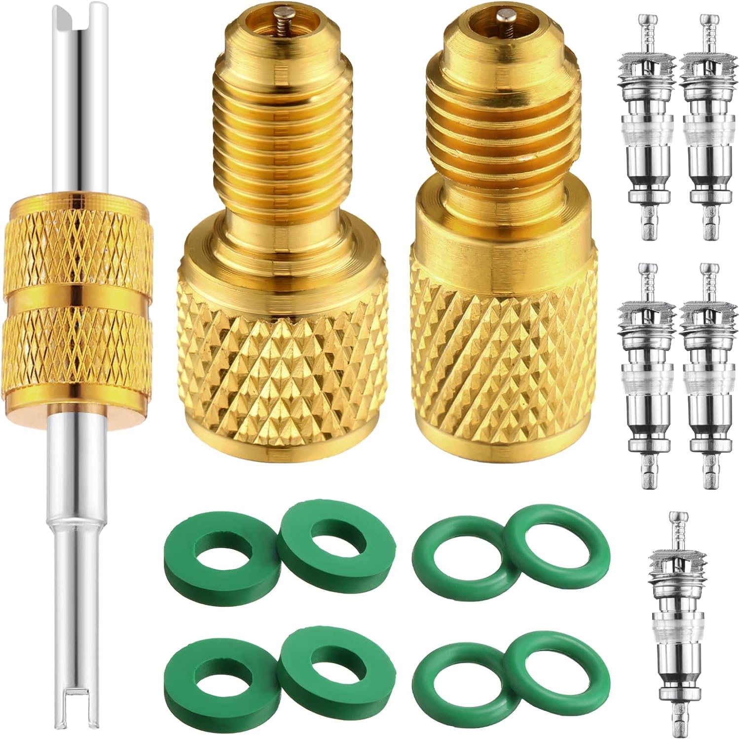 Amazon.com: Yaocom 15 Pcs R134a Refrigerant Tank Adapters 1/4" to 1/2 ...