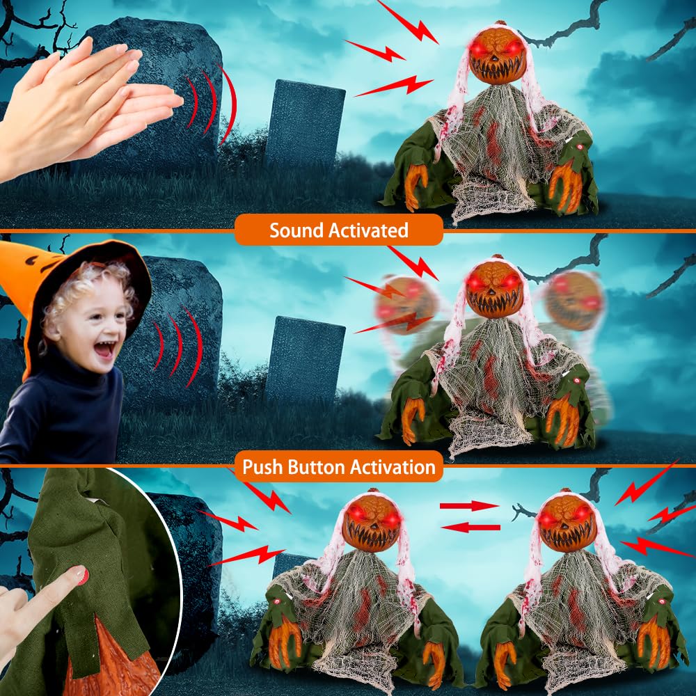 YUJUN Halloween Animated Zombie Groundbreaker Decoration Halloween LED ...