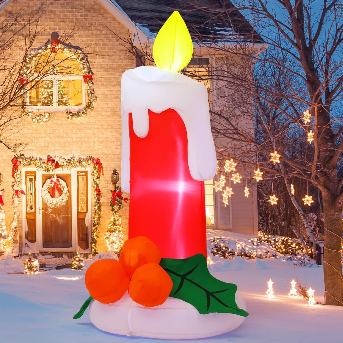 Amazon.com: 3.5' Angel with Gold Halo and Holly Christmas Inflatable by ...