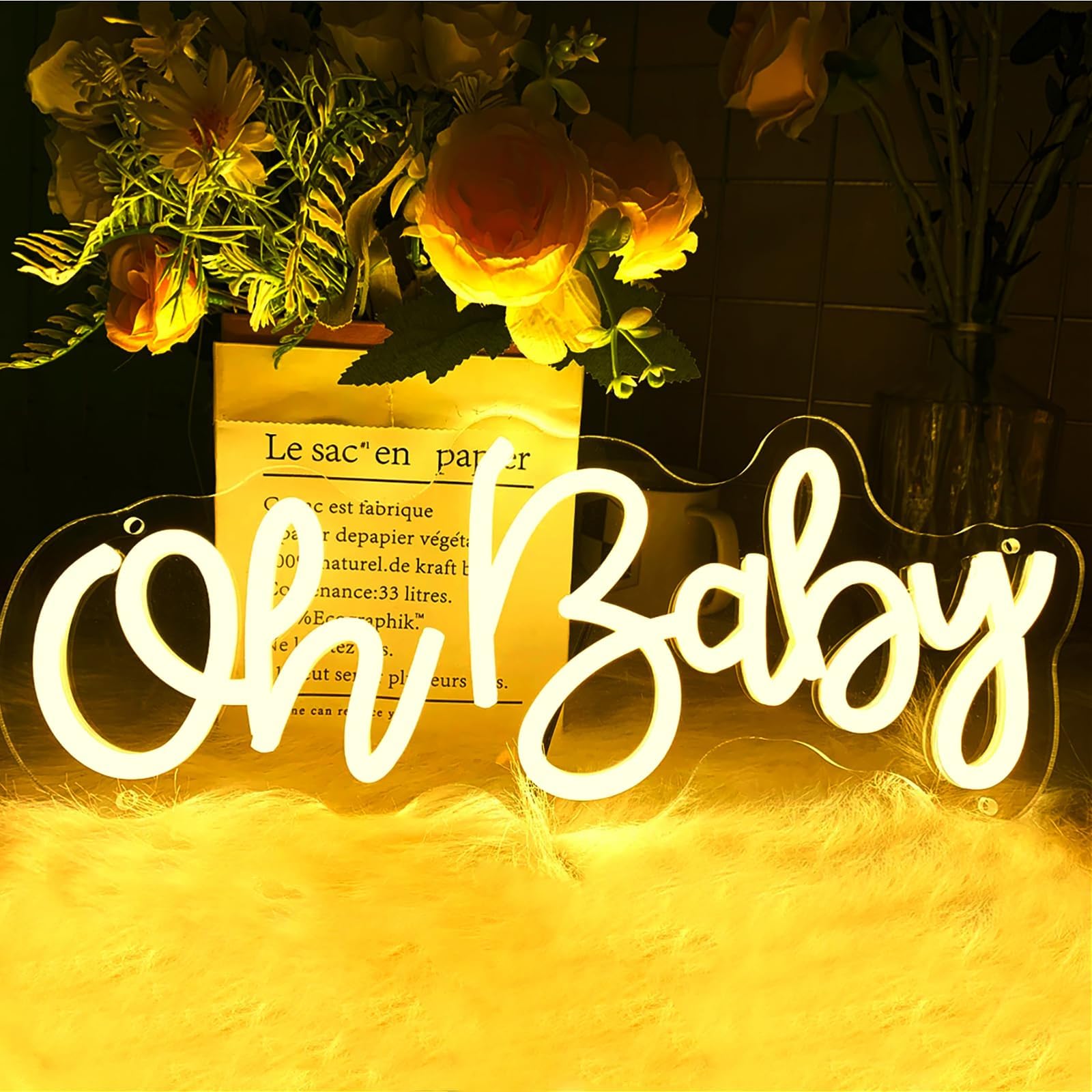 Amazon.com : Oh Baby Neon Sign, Baby Shower LED Neon Light for Party ...