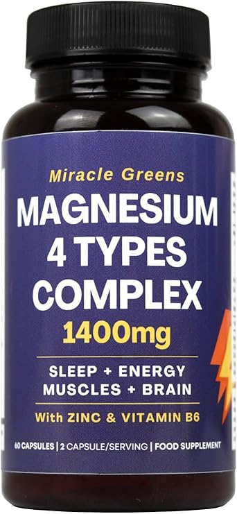 Magnesium Glycinate 4-in-1 | 1400mg Complex – 400mg Elemental Magnesium ...