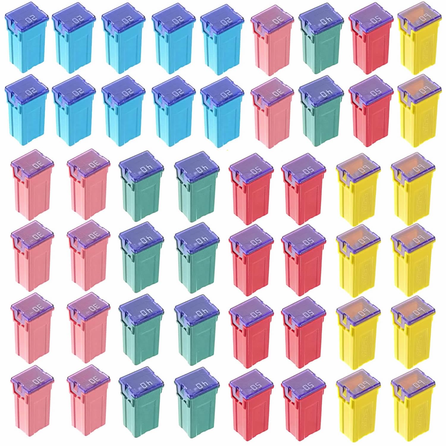 Amazon.com: 50 Pieces Car Fuses Assortment Kit, Tall/Standard Profile ...