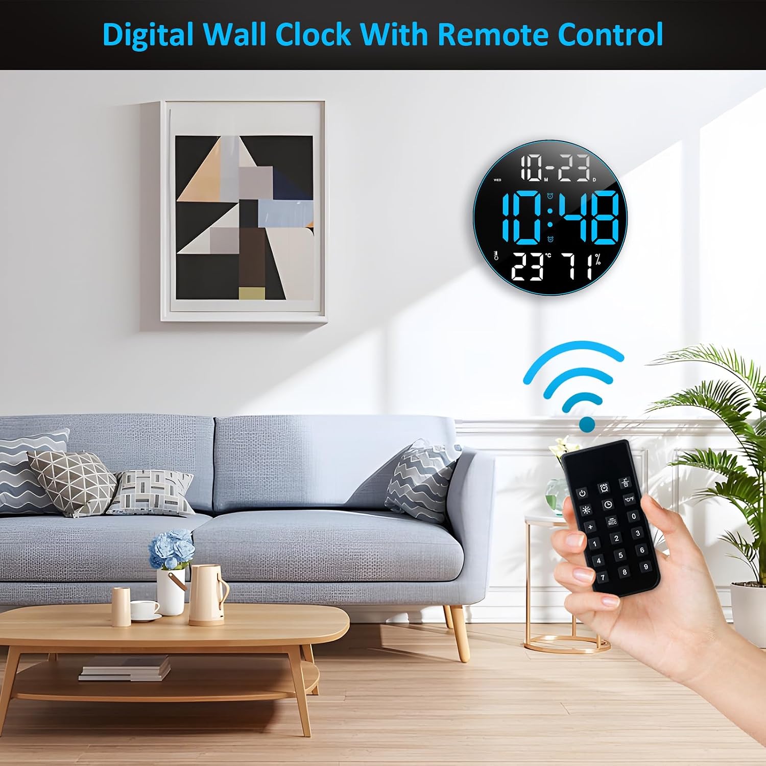 PiKaPiKaP Reloj de pared digital con pantalla grande, reloj digital de ...