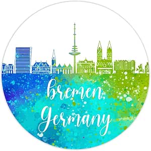 Amazon.com: Round Label Stickers 1.5 Inch Germany Bremen City Skyline ...