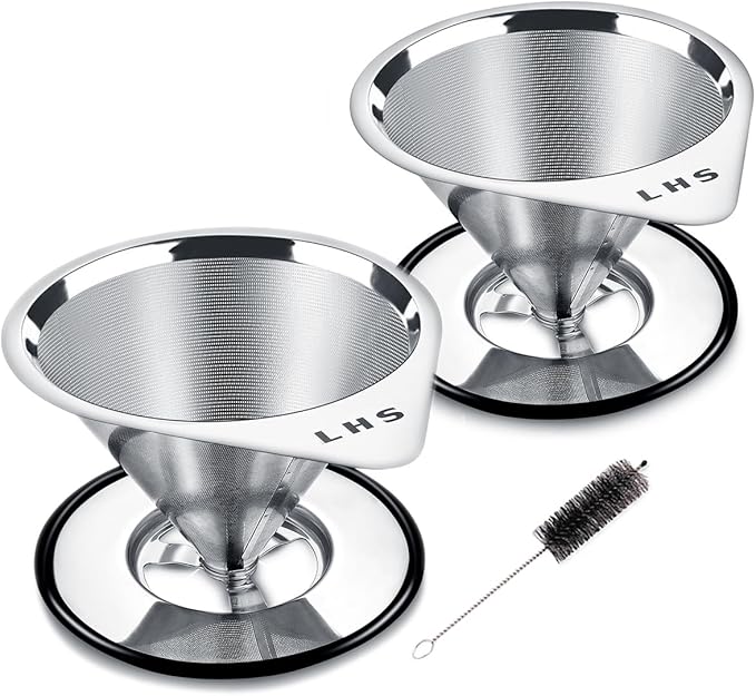 Amazon.com: LHS Pour Over Coffee Dripper Stainless Steel Coffee Filter ...