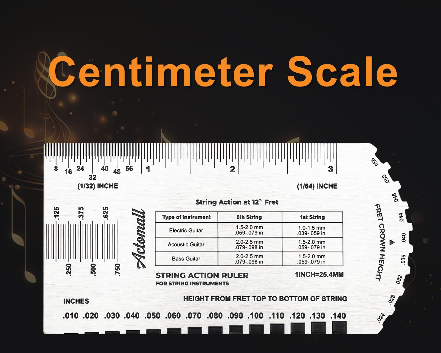 Snapklik.com : Guitar String Action Gauge Ruler, String Height Gauge ...