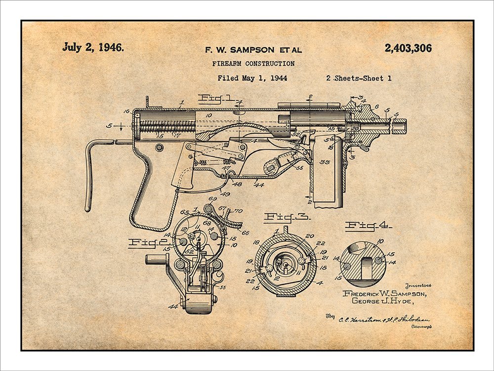 Submachine Gun Drawings