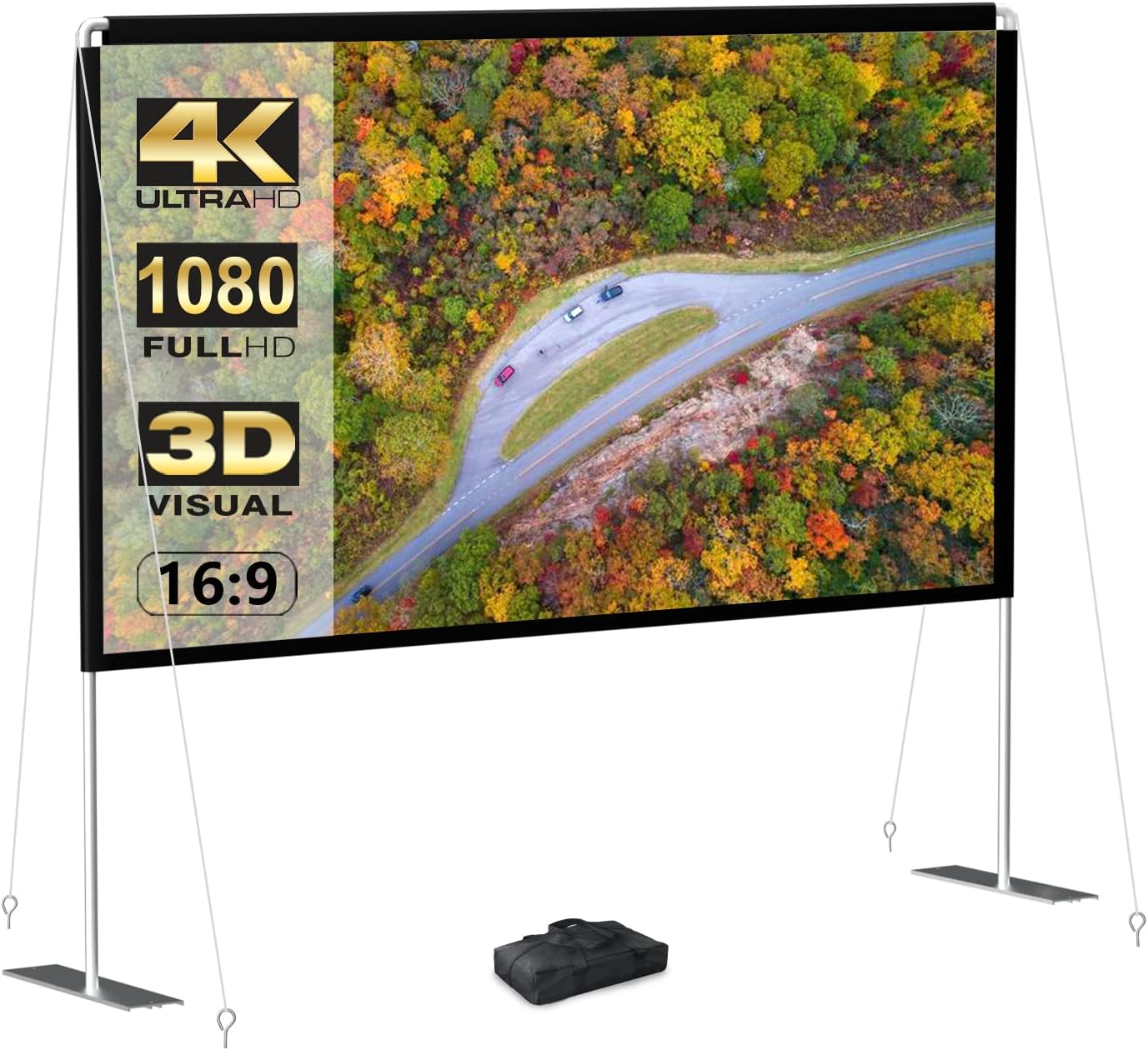 Amazon.com: Projector Screen with Stand 60inch, Portable Projector ...