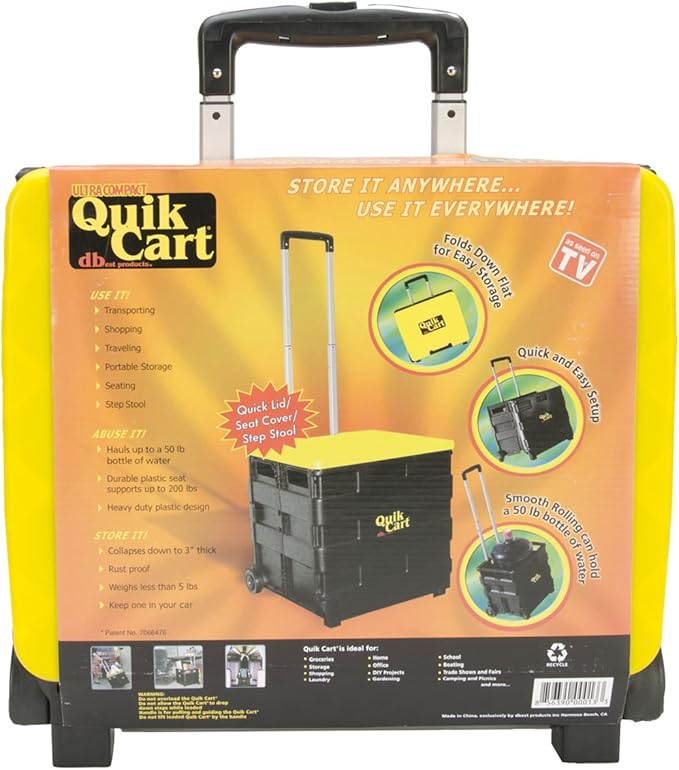 Amazon.com: dbest products Ultra Compact Quik Cart Two-Wheeled ...