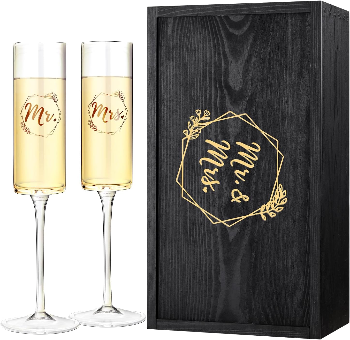Amazon.com | MISTOD Wedding Champagne Flutes, Mr and Mrs Champagne ...
