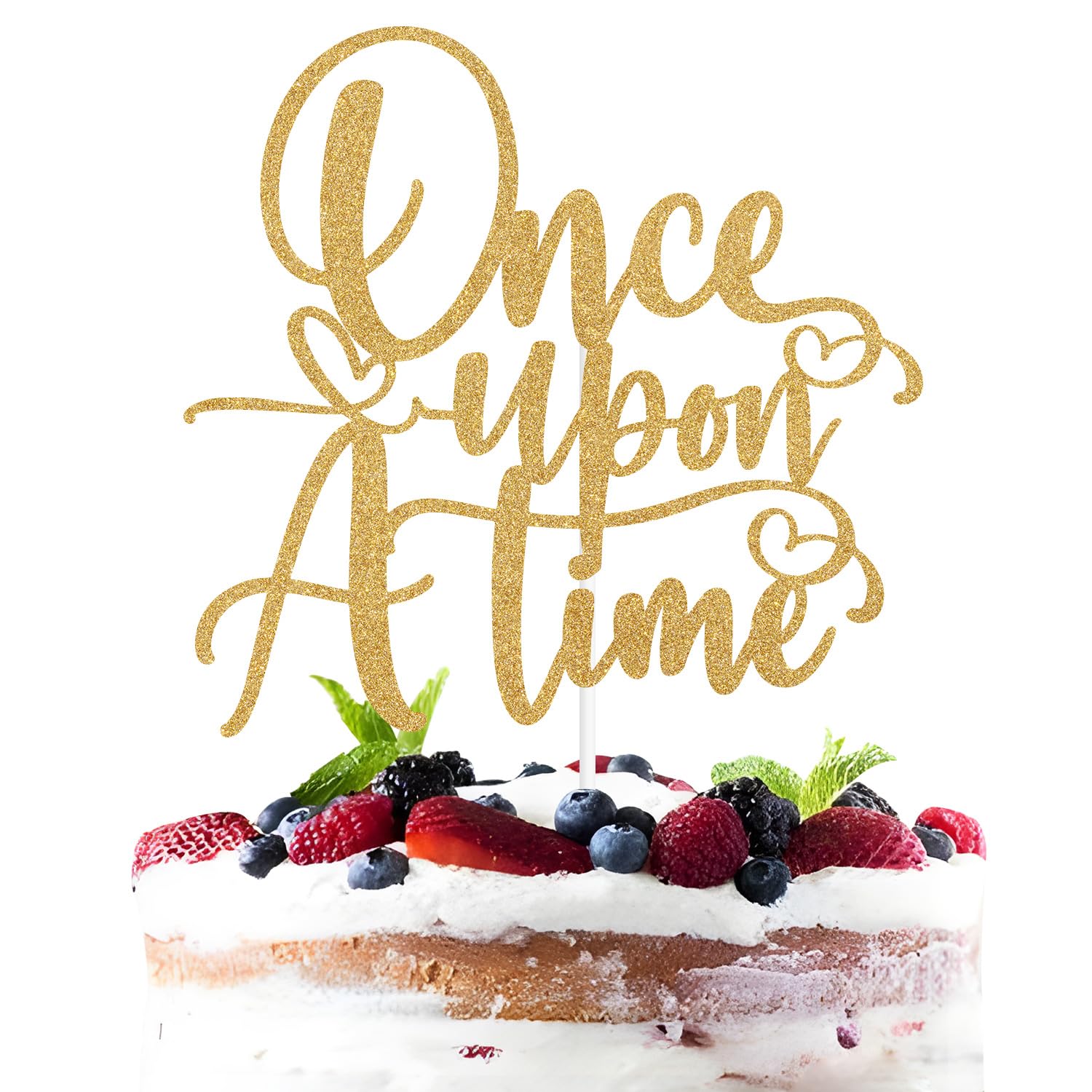 Amazon.com: Once Upon a Time Cake Topper, Fun Wedding, Bridal Shower ...
