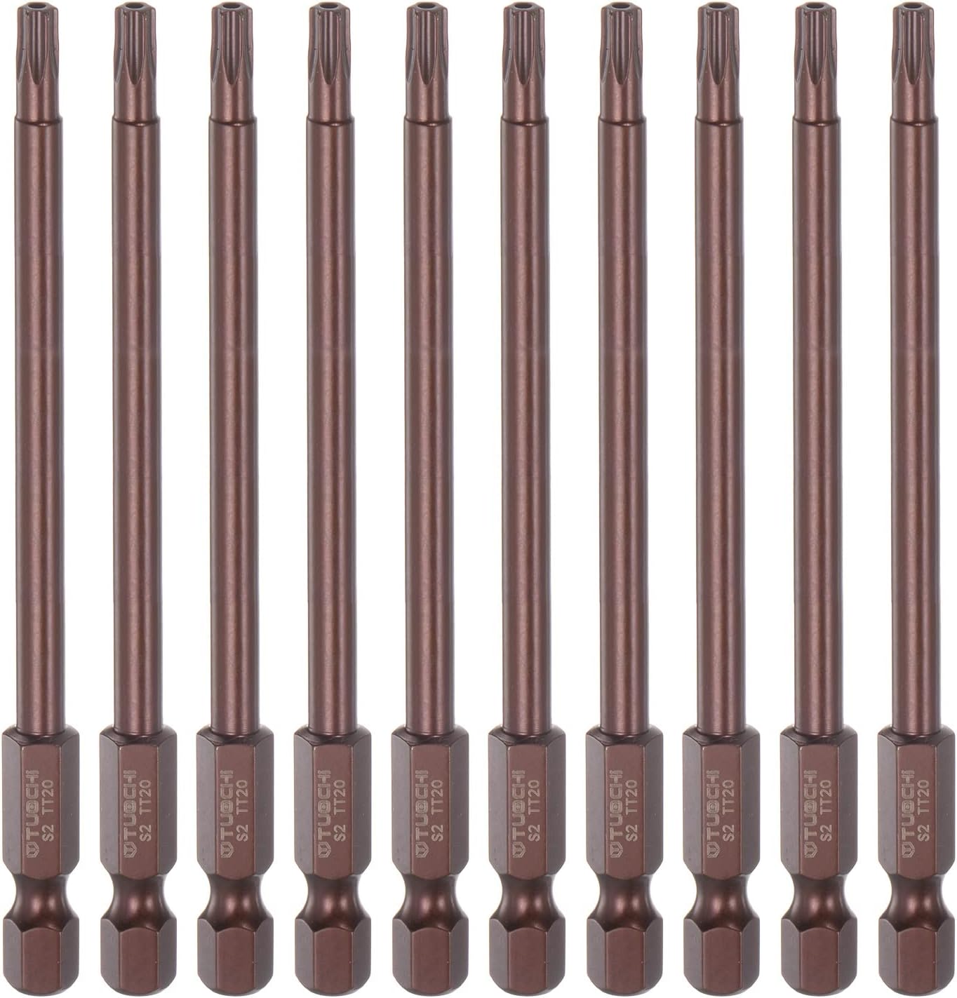 sourcing map 10pcs T20 Torx Bit 1/4" Hex Shank 4" Length Magnetic ...