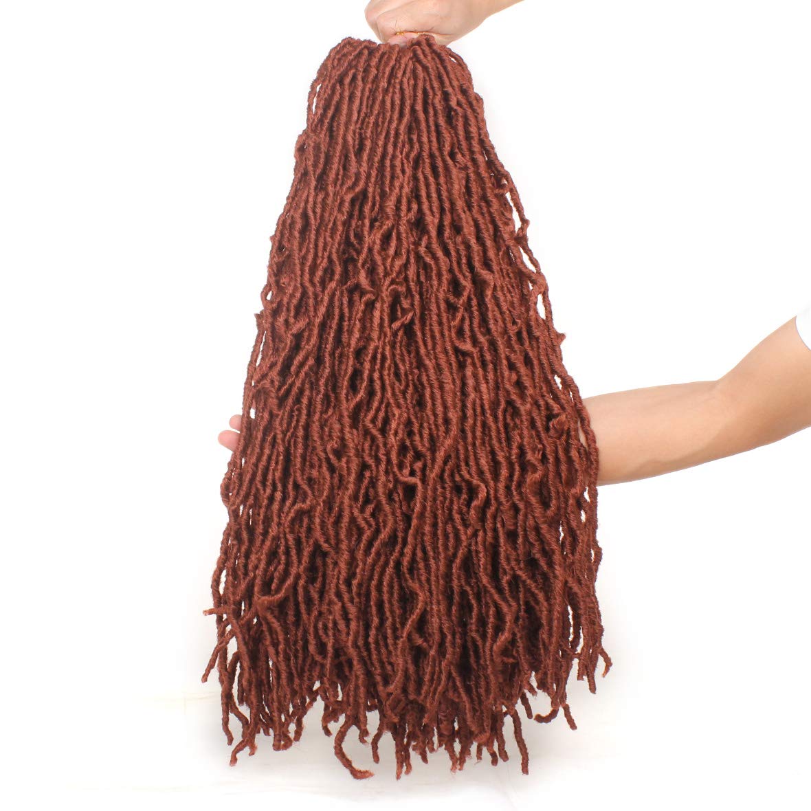 Buy 24 Inch 6 Packs New Faux Locs Copper Red Goddess Faux Locs Curly ...