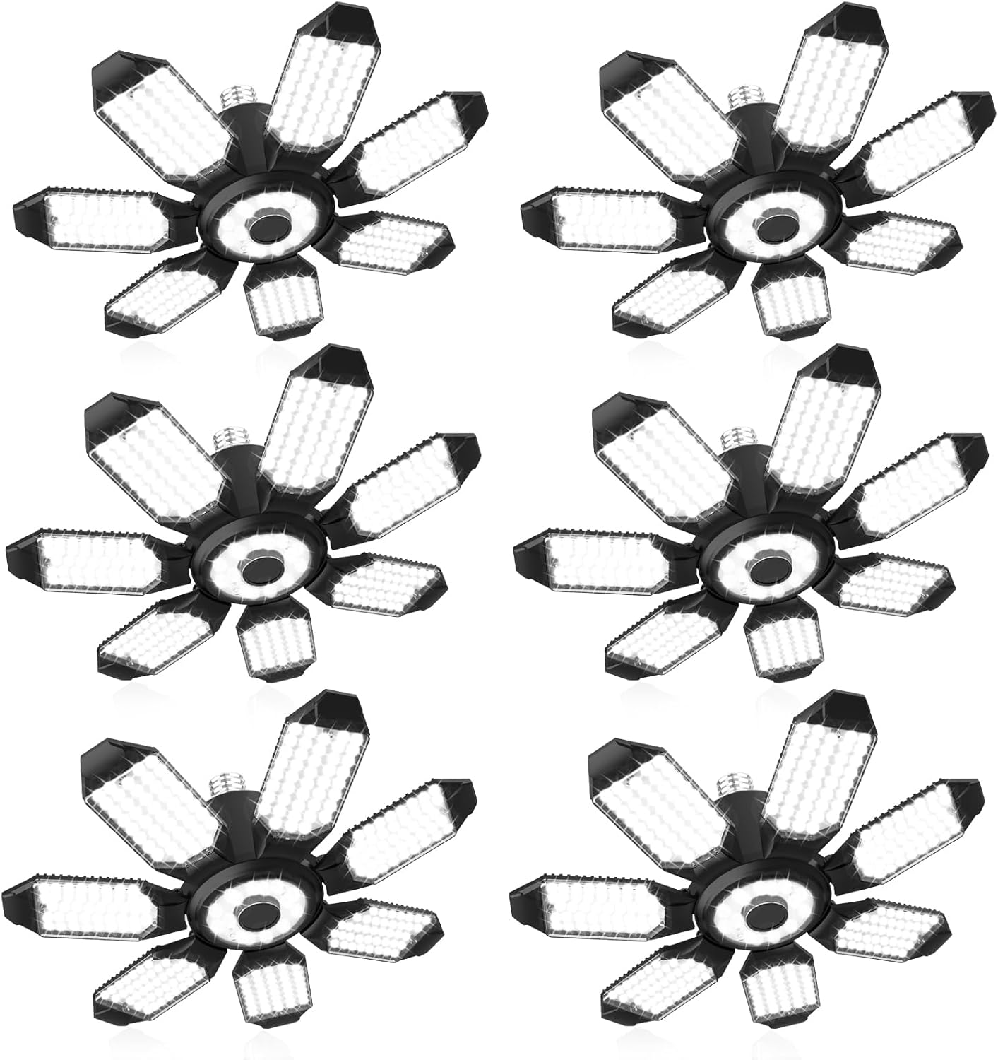 LED Garage Lights 6 Pack, 250W 25000LM Garage Light Bulbs, 6500K Garage ...