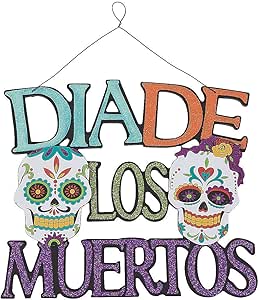 Amazon.com: Multicolor Wooden Day of the Dead Sign - 11.5"x10.25" (1 ...