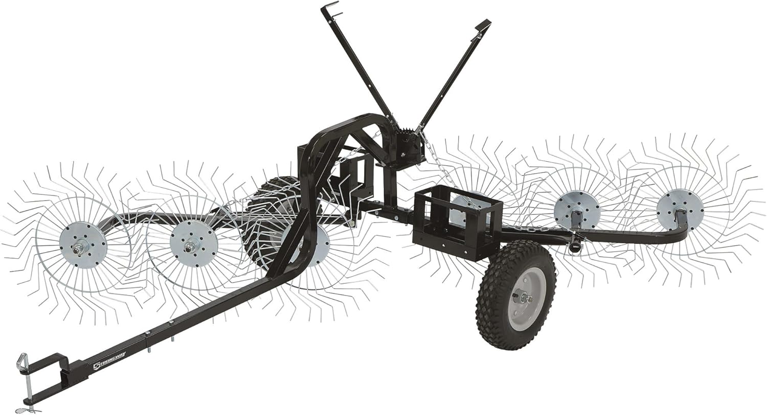 Amazon.com : Strongway Inline Acreage Rake - 55in.W, 6 Tine Reels ...
