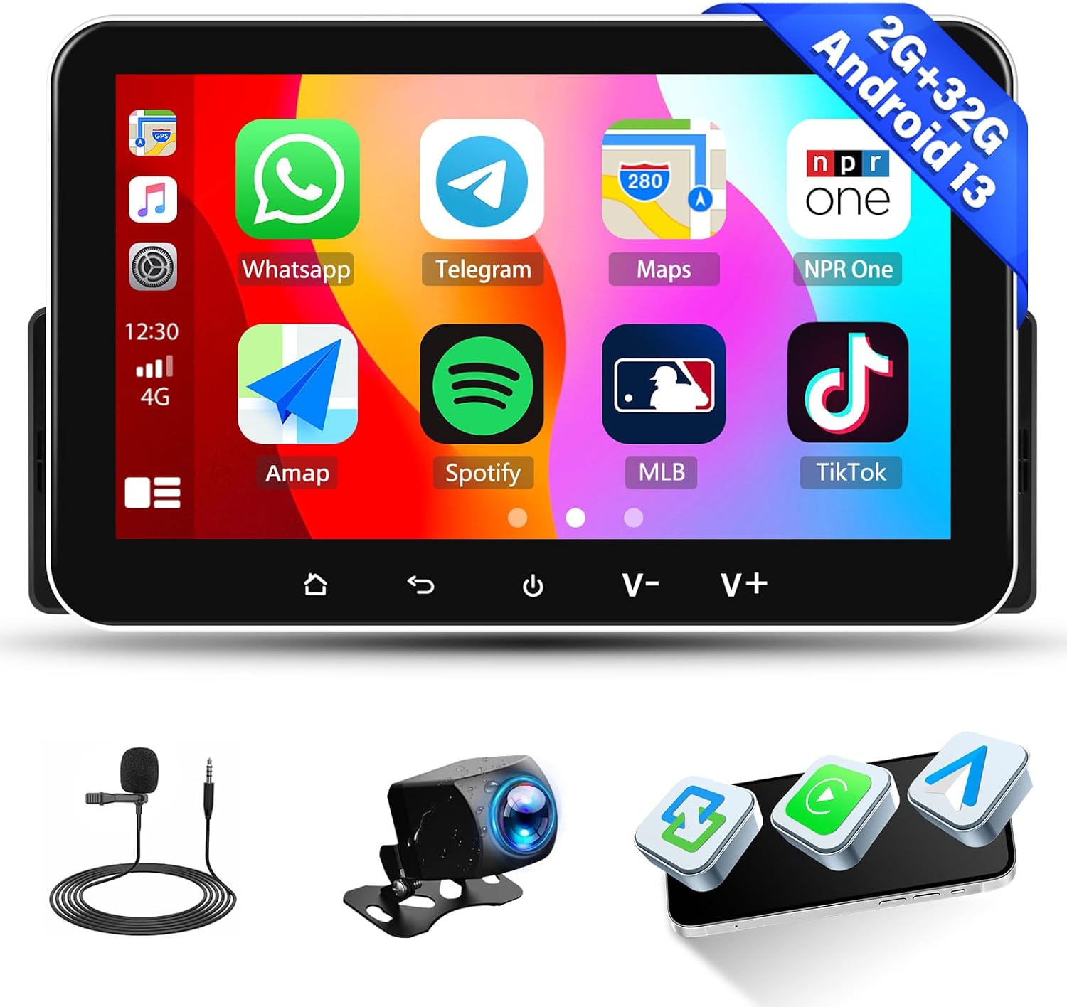 Amazon.com: UNITOPSCI 2G+32G Single Din Android 13 Car Stereo 7" IPS ...