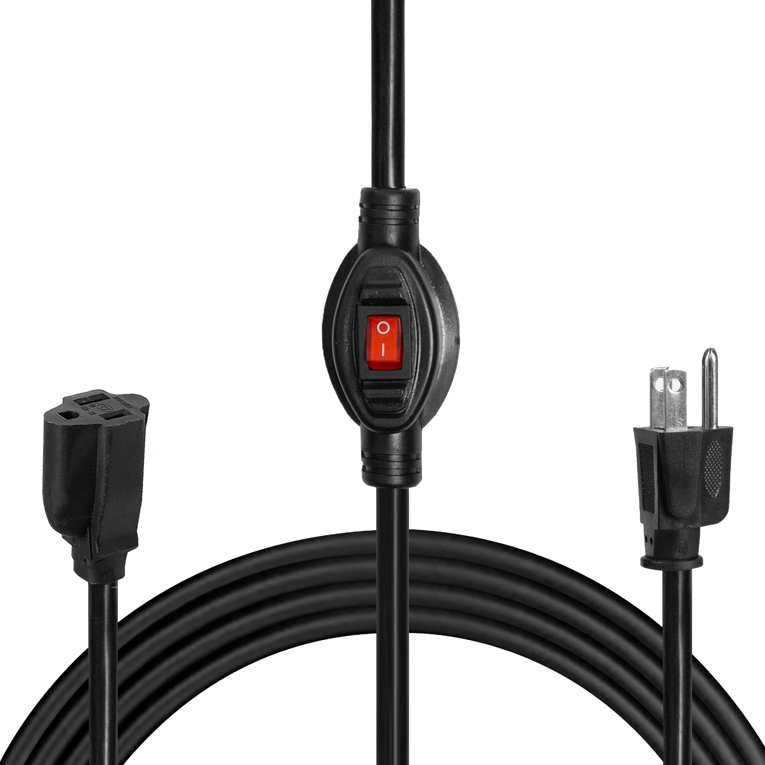 Amazon.com: On Off Switch Extension Cord [2-Feet], 2-Prong Polarized ...