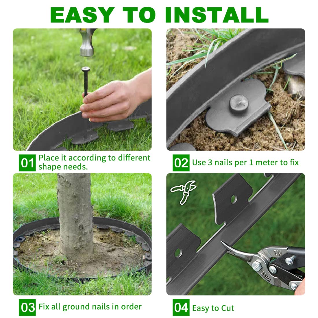 Snapklik.com : Landscape Edging 33ft,Garden Borders Edging Extra Tall 4IN