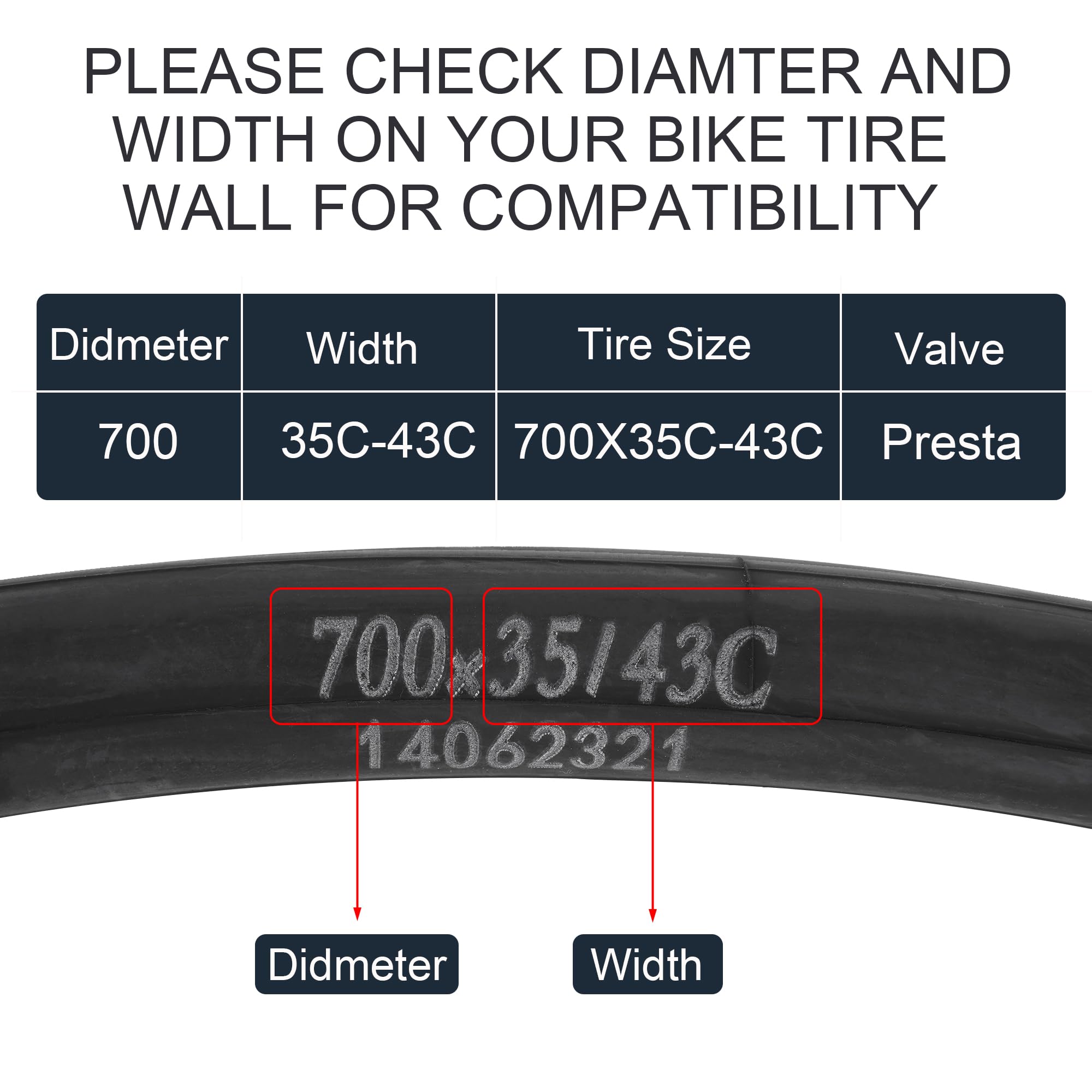 Snapklik.com : 700c Bike Tube For 700x23-25c, 700x28-32c, 700x35-43c ...