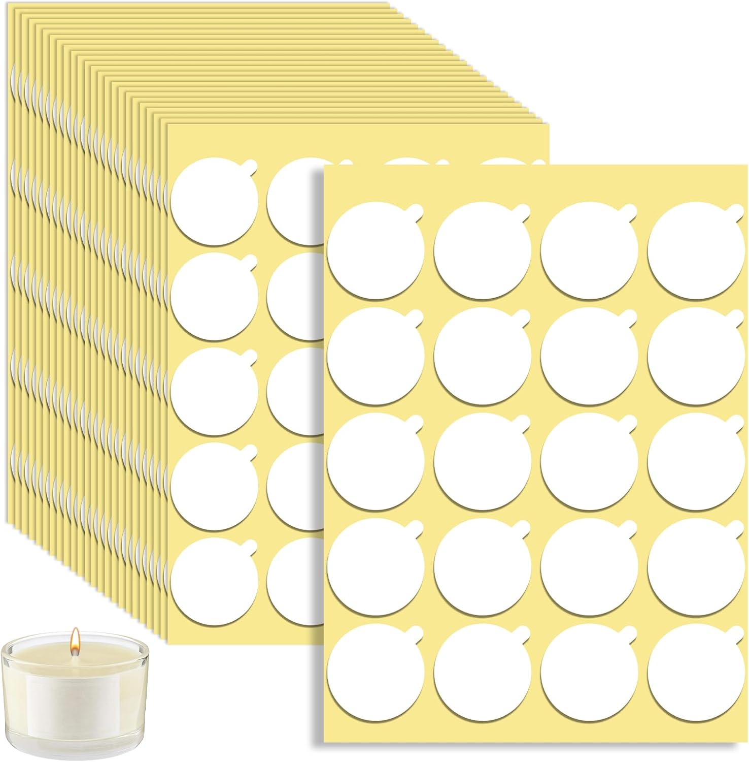 MOZEAT LENS 480PCS Candle Wick Stickers Heat Resistance Double-Sided ...