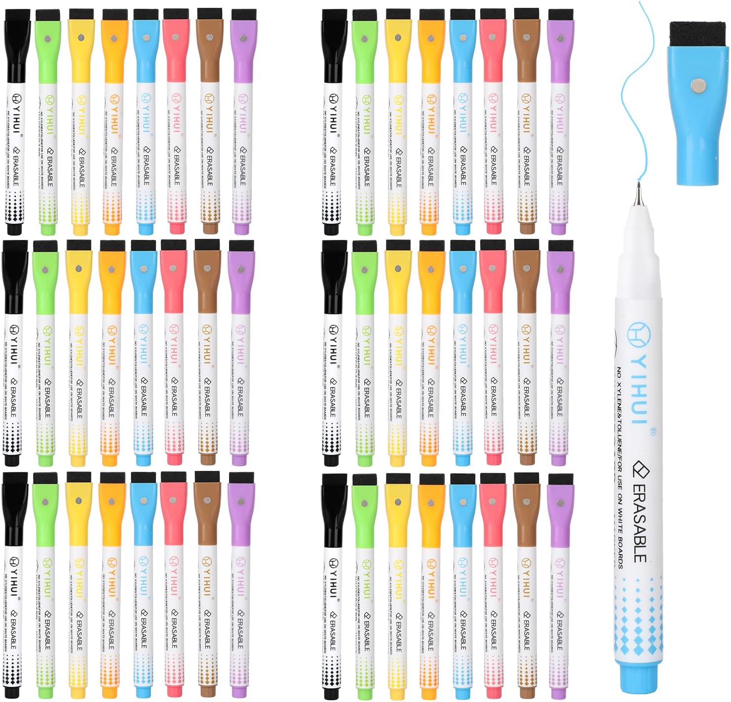 Amazon.com : EEOYU Ultra Fine Tip Magnetic Dry Erase Markers, 12 Count ...