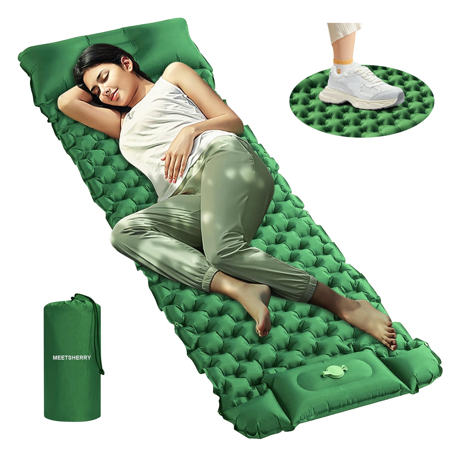 Amazon.com : MEETSHERRY Sleeping Pad for Camping with Built in Pillow ...