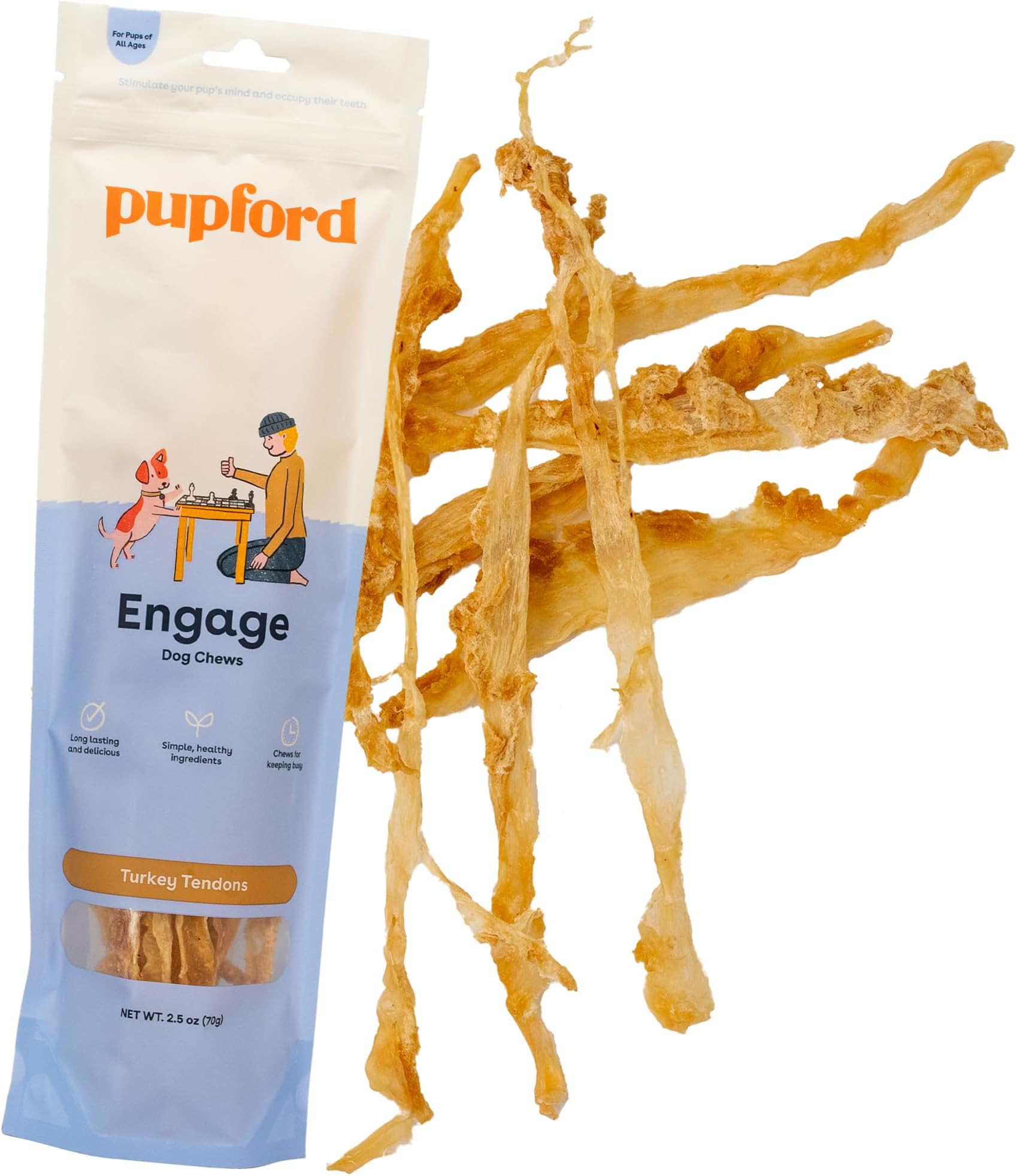 Amazon.com : Pupford Turkey Tendon Dog Reward, High-Protein Chews for ...