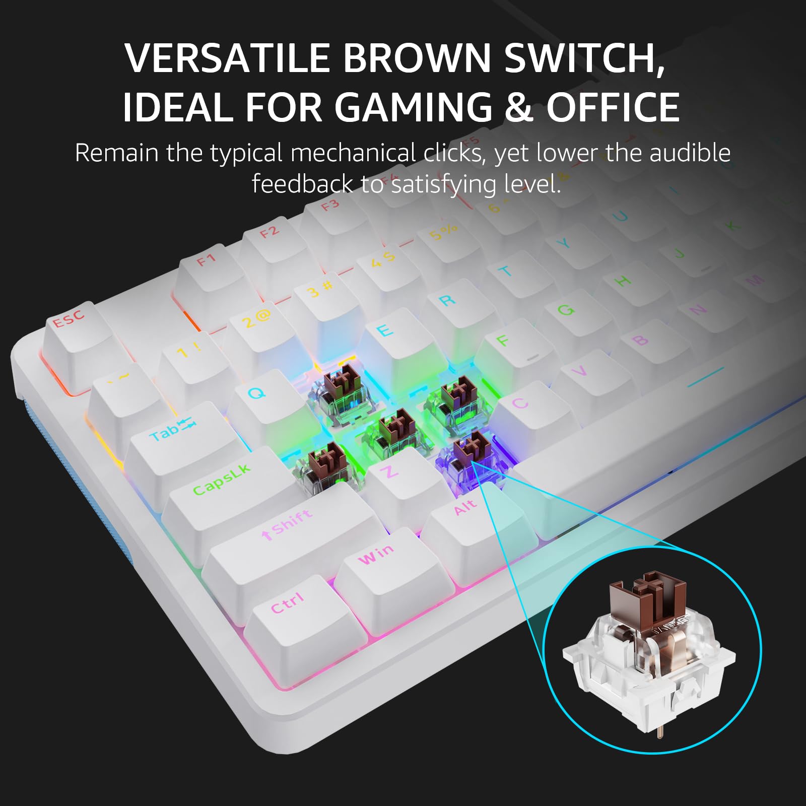 Snapklik.com : V500Pro Full-Size Mechanical Gaming Keyboard, 104 Keys ...